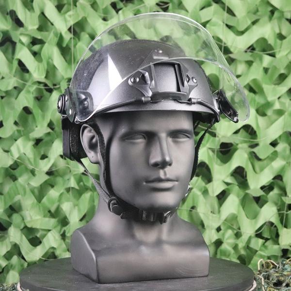 Quality Tactical Helmet with PC - protected Transparent Visor Riot - control Helmet FAST for sale