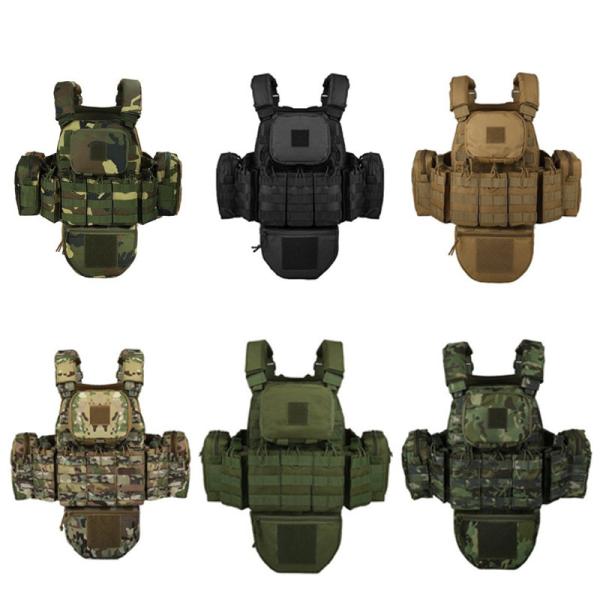 Quality All - protective Tactical Vest for Outdoor Military Enthusiasts, MOLLE - modular Camouflage Waistcoat in Black, Complete Set of Equipment for sale