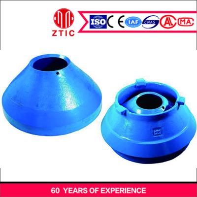 China High Manganese Mn14Cr2 Mining Machine Spare Parts cone crusher mantle for sale