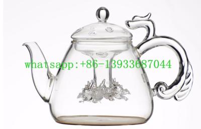 China customed size  hand made Double-Walled Borosilicate Glass Teapot for sale