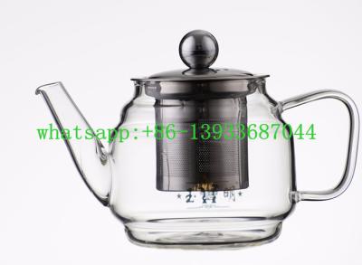 China high quality clear and colorful Handmade Heat Resistant  borosilicate Glass Teapot for sale