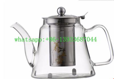 China China hot sale lead free heat resistant  pyrax Glass flower Teapot for sale