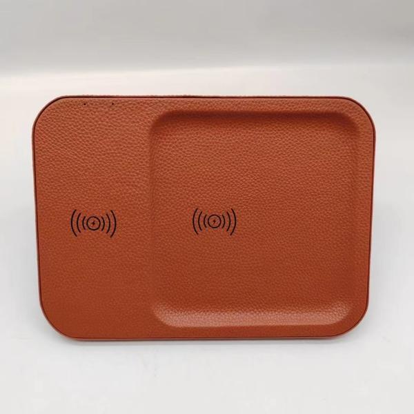 Quality GOOD-LOOKING Leather wireless charging tray-Make your brand ubiquitous for sale
