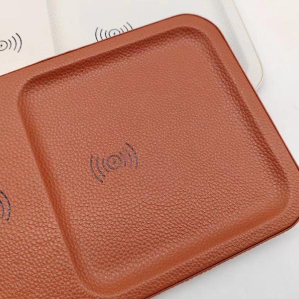 Quality GOOD-LOOKING Leather wireless charging tray-Make your brand ubiquitous for sale