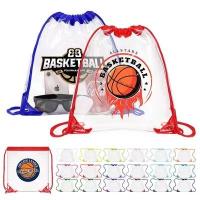 China Custom Clear Drawstring Backpack Full Color Print 35x45cm Durable Nylon for sale