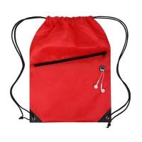 China Custom Drawstring Backpack with Front Zipper Pocket 20L Capacity Lightweight Nylon for sale