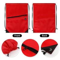 China Custom Drawstring Backpack with Front Zipper Pocket 20L Capacity Lightweight Nylon for sale