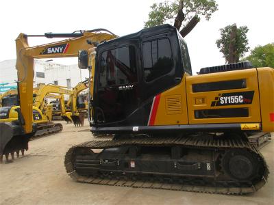 China Excavadora SANY SY155H usada com motor ISUZU BB-4BG1TRP e desempenho de trabalho suave à venda