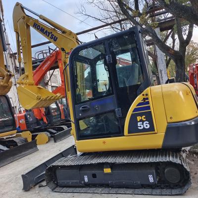 China Kleine 5 ton Digger Komatsu PC56-7 PC55MR-5 Mini Crawler Excavator met S4D87E-1 motor Te koop