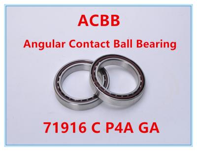 중국 10000RPM-12000RPM을 지니는 71916개 Ｃ P4A GA 정확성 앵귤러 콘택트 볼 판매용