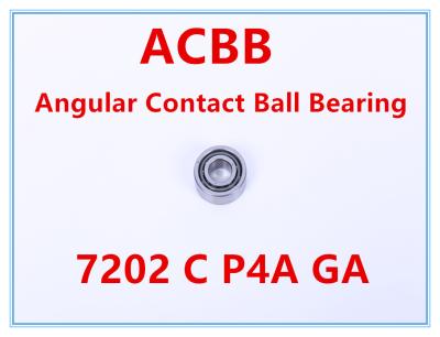 Chine 7202 contact angulaire de C P4A GA soutenant l'angle 40000RPM-45000RPM à vendre