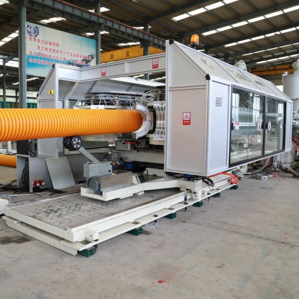 Quality 133KW HDPE PP Plastic Pipe Extrusion Line Corrugated Drainage Sewage Pipe for sale