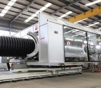 China Large Plastic DWC Pipe Manufacturing Machine 400-1200 mm Single Screw Corrugated Pipe Making Line for sale