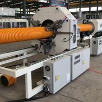 China Water Cooled Plastic DWC Pipe Machine SL300 Corrugated PP PE Pipe Making Line 65mm 75mm Extruders for sale