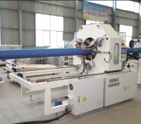 China Water Cooled Plastic DWC Pipe Machine SL300 Corrugated PP PE Pipe Making Line 65mm 75mm Extruders for sale