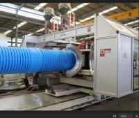 China Double Layer Corrugated Pipe Extrusion Line SL600 75mm 90mm High Speed Production for sale