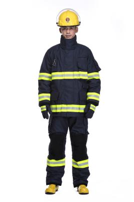 China High Visibility Custom Dupont Nomex Firefighter Uniform / Fireman Fireproof Clothing for sale