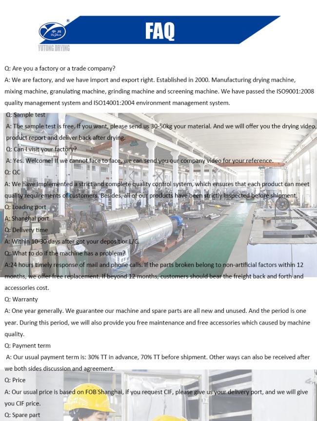 Horizontal Salt Drying Vibrating Fluid Bed Dryer