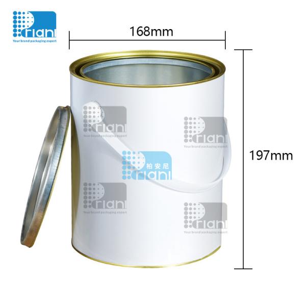 Quality Round 4 Litre Empty Paint Tins Industry Metal Paint Container for sale