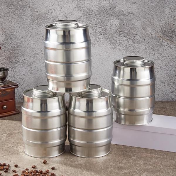 Quality Round / Square Coffee Tin Cans Empty Airtight Coffee Bean Container for sale
