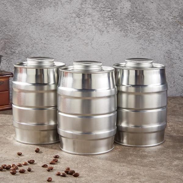 Quality Polishing Round Coffee Tin Cans , Metal Coffee Container With 4 Color Printing for sale