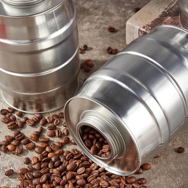 Quality Polished Round Metal Coffee Tin , Pure Tinplate Empty Coffee Cans for sale