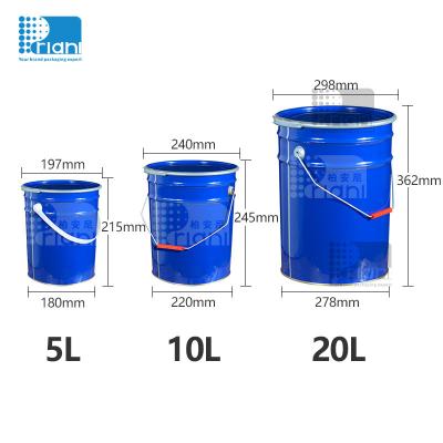 China 5L-20L Paint Bucket Empty Epoxy Tile Grout Sealant With Metal Handle for sale