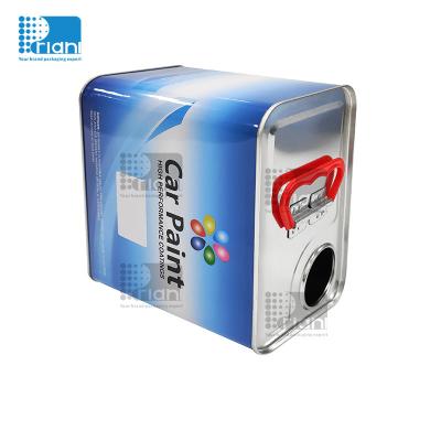 China Empty Square Tin Cans 2.5L Rust Resistant Square Metal Box With PVC Handle for sale