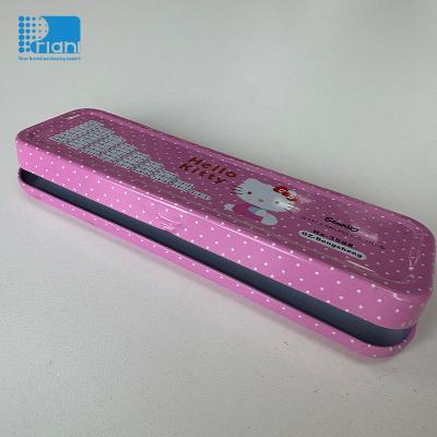 China Recycled Metal Tin Pencil Box Customized shapes With Flip Box for sale