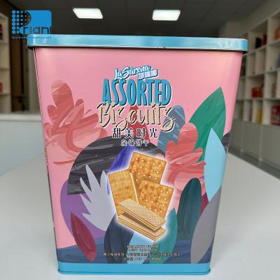 Cina OEM Scatola regalo in latta di biscotto vuoto stile in scatola con coperchio facile da aprire in vendita