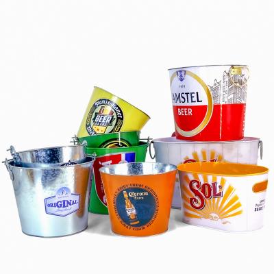 China Round Metal Tin Can Offset Printing Metal Paint Pail 0.23mm Thickness for sale