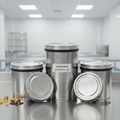 China Lid With Airtight Seal Iron Cans Rust Resistant Metal Containers Ideal For Food Packaging And Industrial Applications for sale