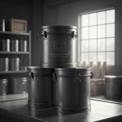 China Cylindrical Iron Cans Stamped And Welded Heavy Duty Containers Designed To Protect Contents During Shipping And Storage for sale