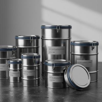 China Lid With Airtight Seal Iron Cans Durable Metal Containers Suitable For Industrial Packaging And Storage Solutions for sale