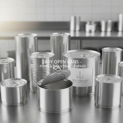 China Easy Open Lids Iron Cans Custom Size Metal Containers Ideal for Food Storage and Industrial Packaging Applications for sale