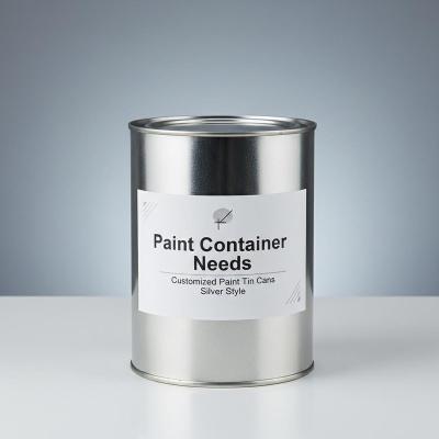 China Gauge 023MM28MM Customized Paint Tin Cans Silver Style Including Lug Lid Pressure Cap Designed For Paint Container Needs for sale