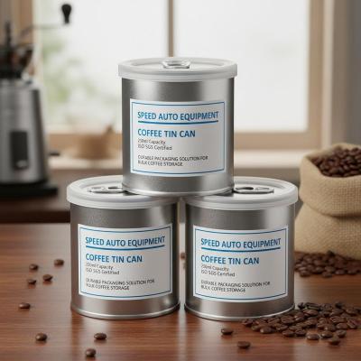 China Speed Auto Equipment Coffee Tin Cans 250ml Capacity ISO SGS Certified Durable Packaging Solution for Bulk Coffee Storage for sale