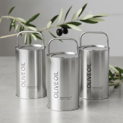 China Metal Handle Olive Oil Tin Cans Silver Long Lasting Containers Made Packaging Storage Alternatives for sale
