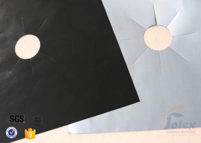 Cina 27x27cm neri/argento PTFE hanno ricoperto i protettori del bruciatore di Stovetop delle fodere della cucina a gas in vendita