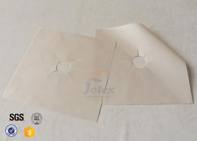 China Beige PTFE Coated Fiberglass Fabric Gas Range Stovetop Burner Liner for sale