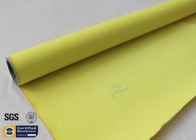 China Yellow Acrylic Coated Fiberglass Fabric 0.43MM 15.6OZ Fire Fighting Blanket for sale