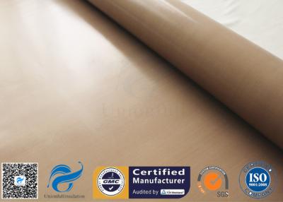 중국 브라운 PTFE는 섬유유리 피복 0.16MM 6MIL 지팡이 보통 직물을 비 입혔습니다 판매용