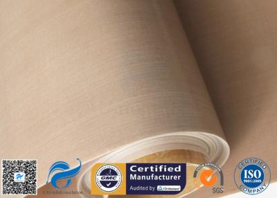China 0.16MM Brown PTFE Coated Fiberglass Fabric Non Stick PTFE  BBQ Grill Mat Materials for sale