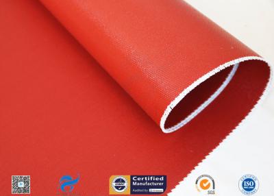 China 30oz Bright Red Silicone Coated Fiberglass Fabric For Auto Heat Insulation for sale