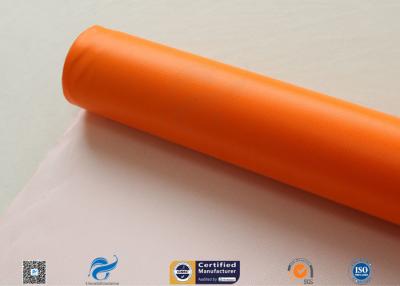 China 0.45mm Chemical Corrosion Resistant Orange Silicone Coated Fiberglass Cloth Fabric for sale