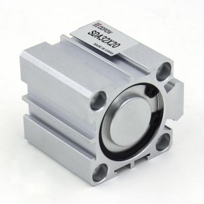 China SDA Compact Aluminum Alloy Cylinder Single Acting Thin Spring Return Compression Stroke for sale