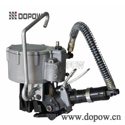 China High Tension Double Teeth Pneumatic Steel Strapping Machine For Heavy Industrial for sale