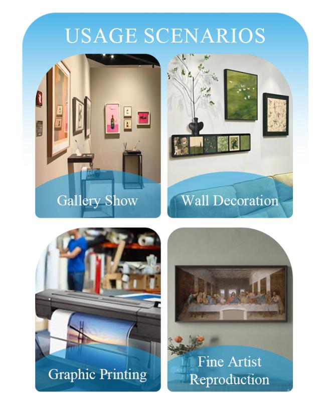 Roll of polyester canvas showing packaging and dimensions