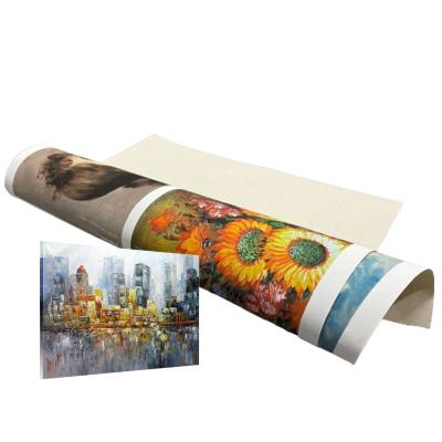 중국 친환경 용매 및 래텍스 인쇄 잉크젯 폴리cotton 캔버스 얇은 텍스처 매트 표면 380gsm 판매용