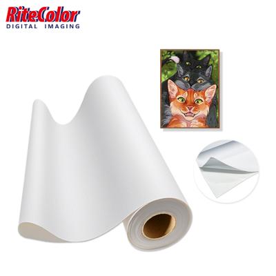 China 350gsm Matte Waterproof Self-Adhesive Canvas for High-Resolution Wall Art and Interior Decoration for sale
